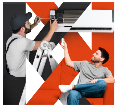 Installation and setup of concealed air conditioning for a private ...